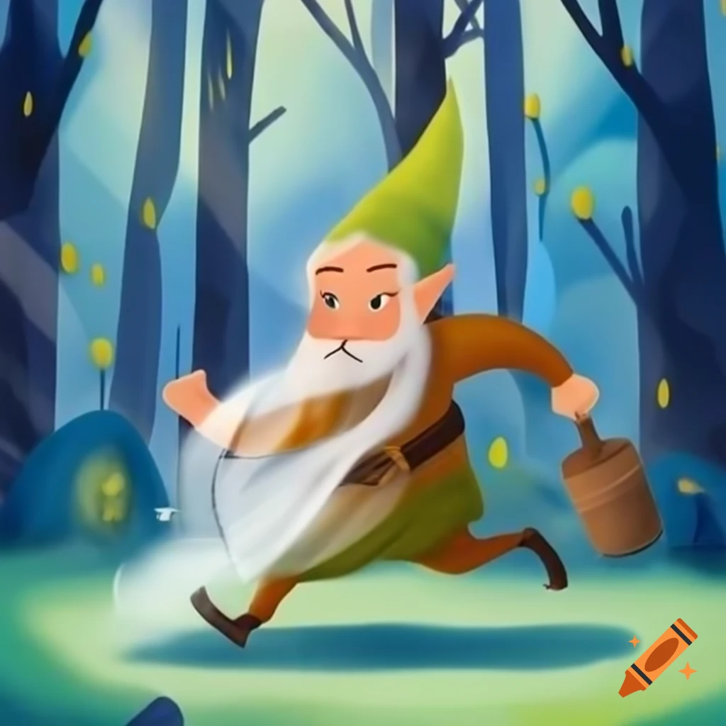 Elf, dwarf, and human fleeing in panic on Craiyon