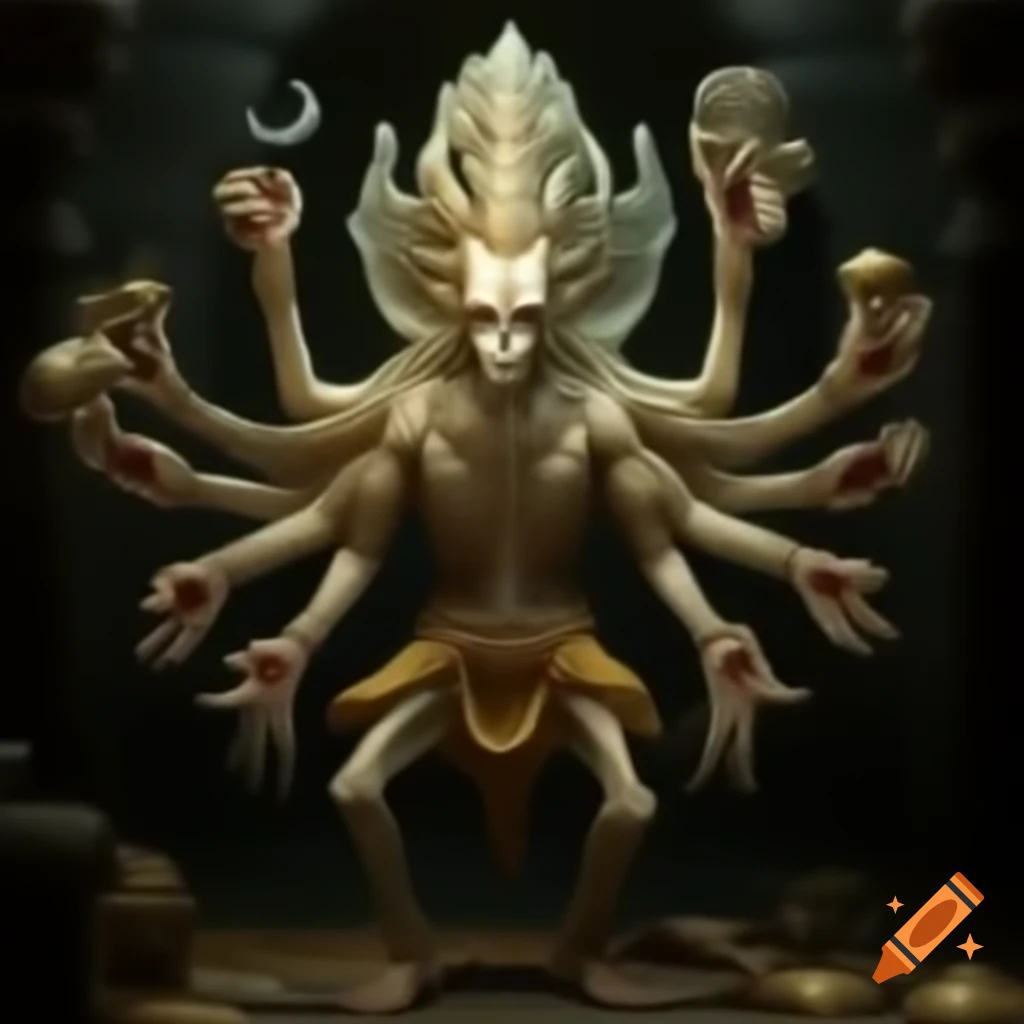 Vetala from hindu mythology as a skeletal yoga master in low poly style ...