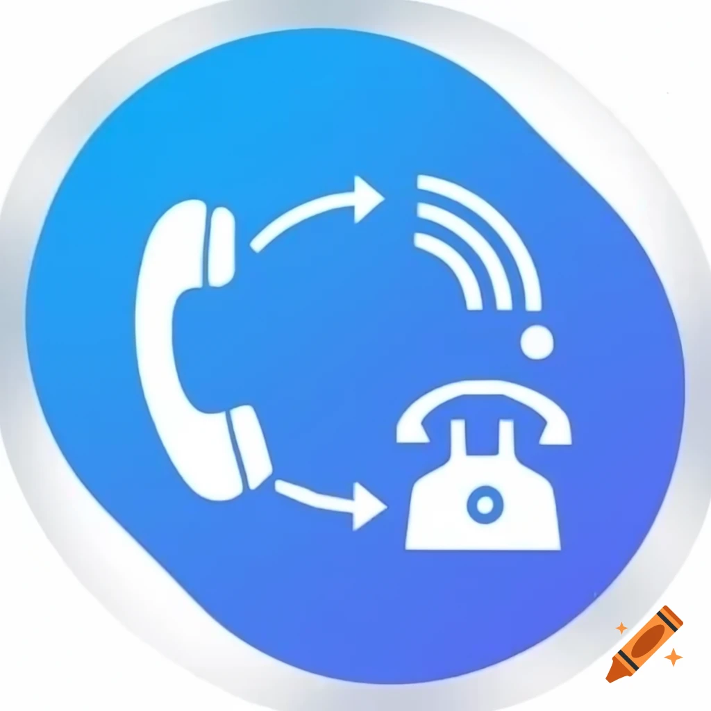 Vibrant blue telephone icon symbolizing clear communication on Craiyon