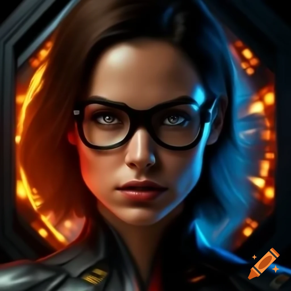 Photorealistic portrait of powerful female superhero with hands ...