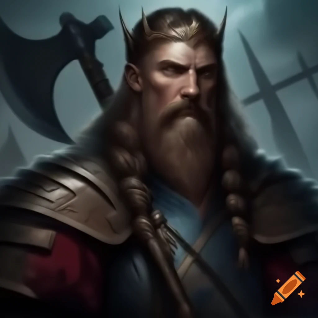 Visigoth king as a tsar holding a battle-axe on Craiyon