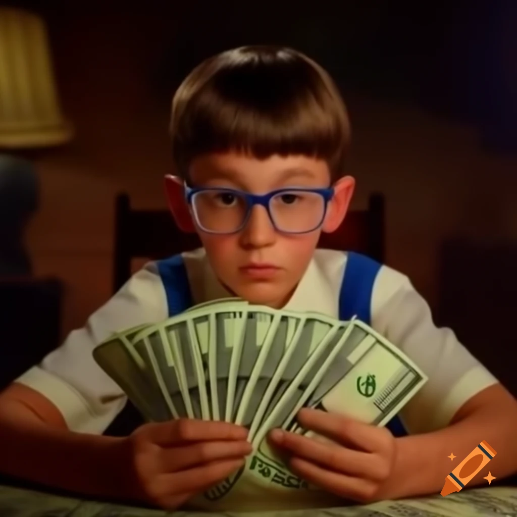 Boy handing over money on Craiyon