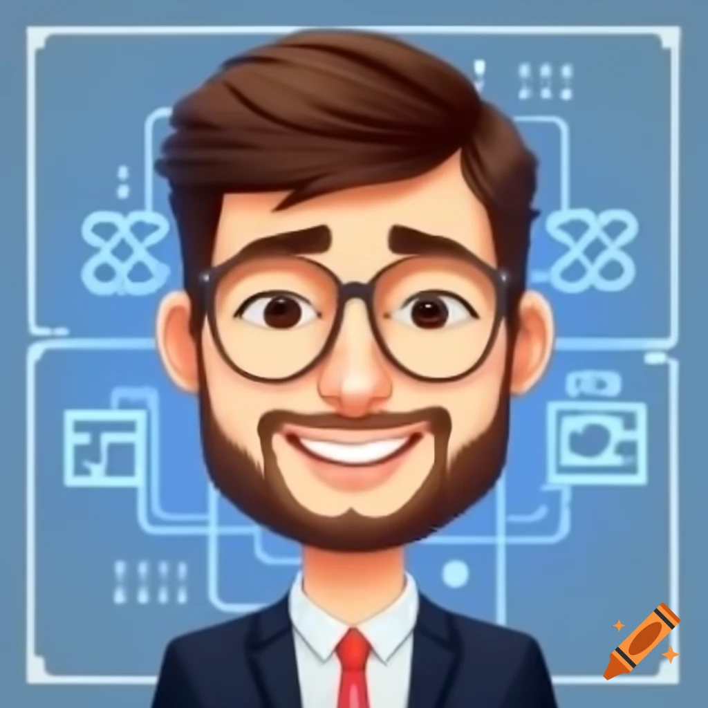 High-resolution illustration of a friendly professional with a ...
