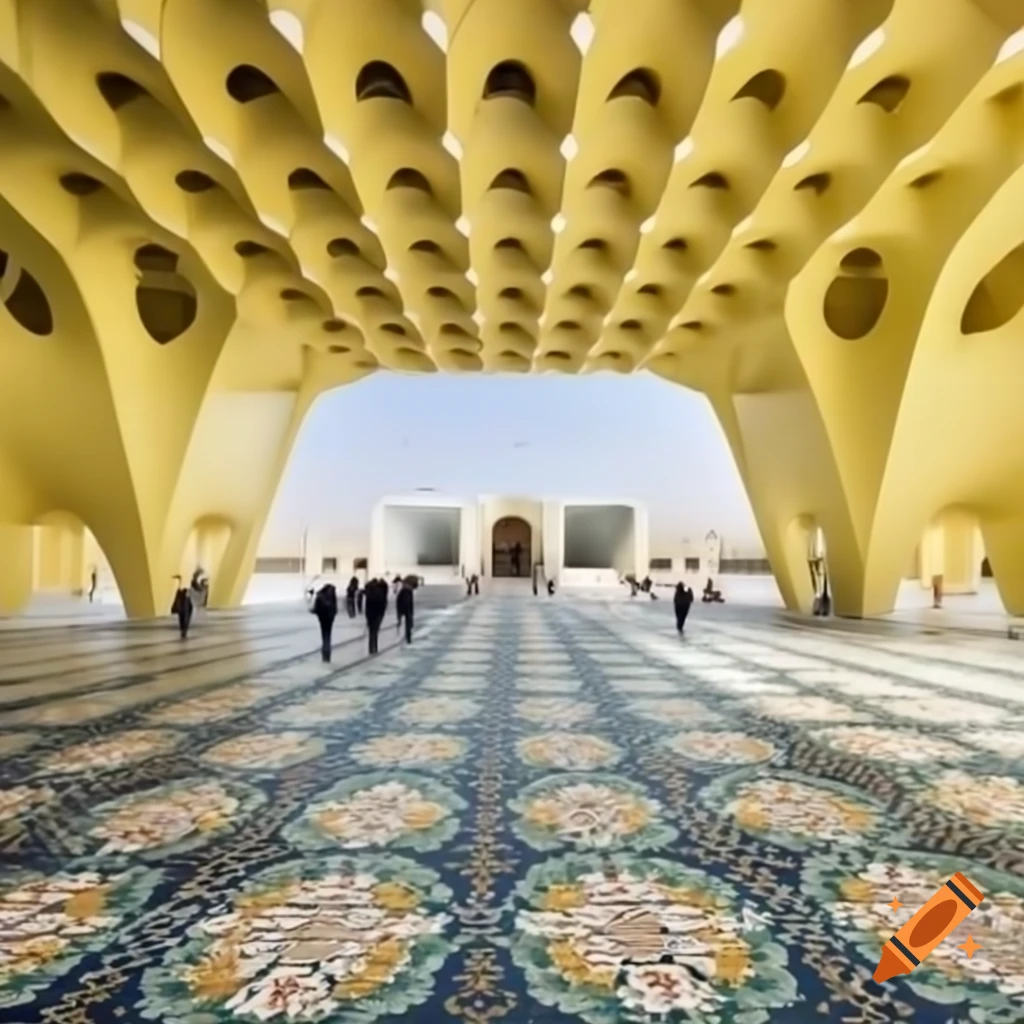 Plaza in tehran featuring iranian tiling patterns and modern ...
