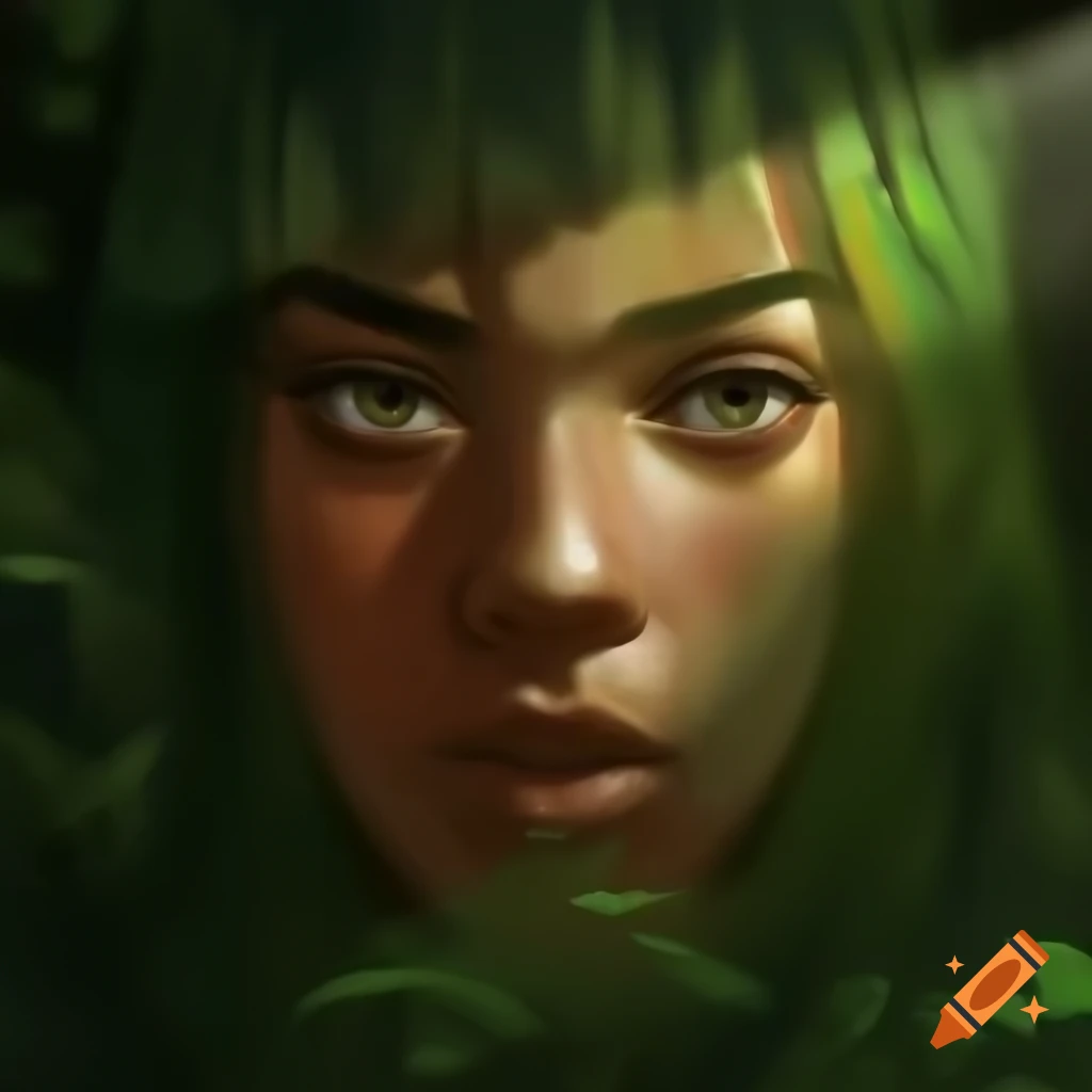 Highly detailed forest backdrop with dappled light and shading on Craiyon