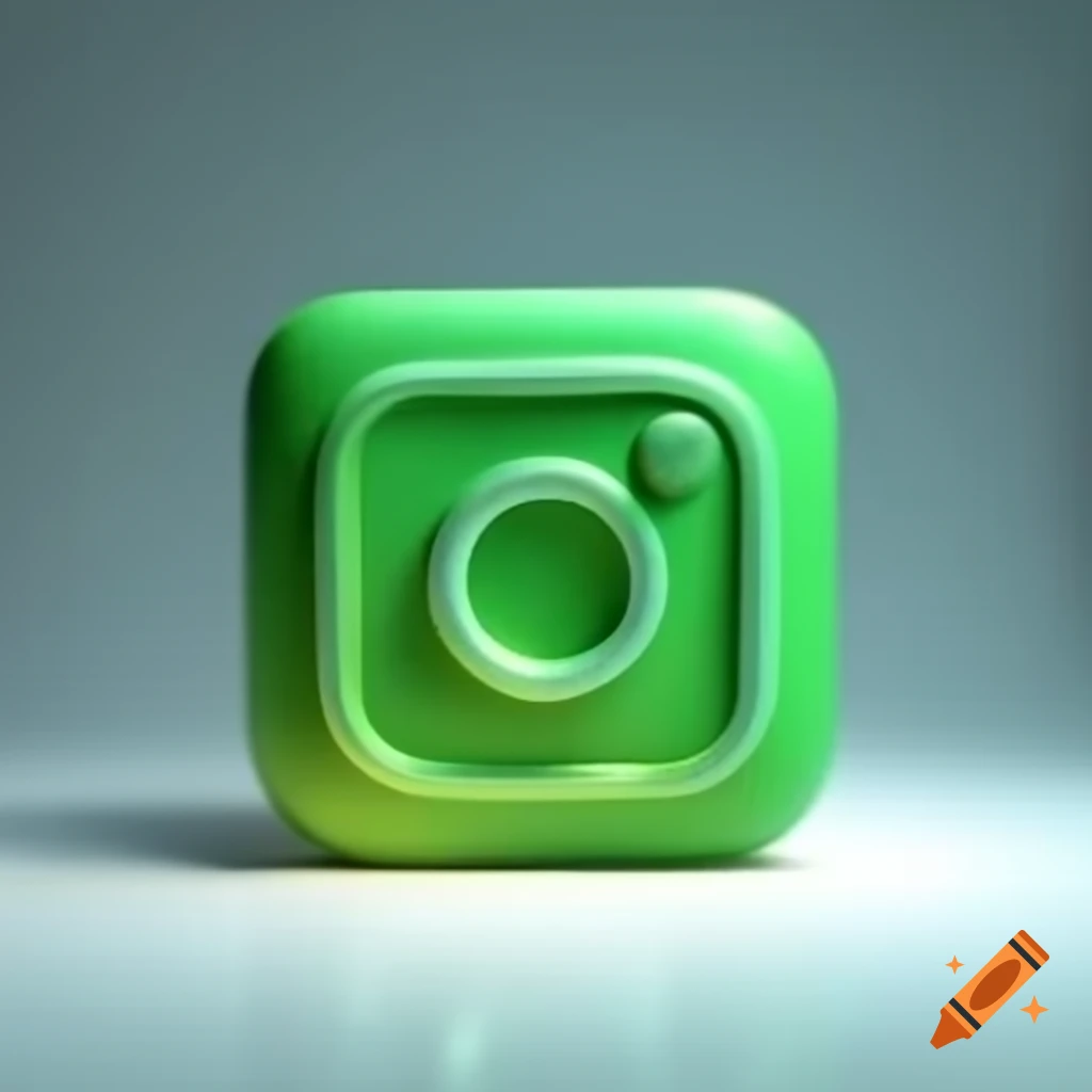 Realistic Caribbean Green Instagram logo with shadow on white ...