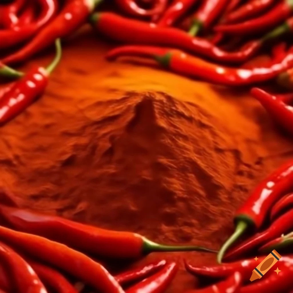 High-definition image of red chilli powder for spice business on Craiyon