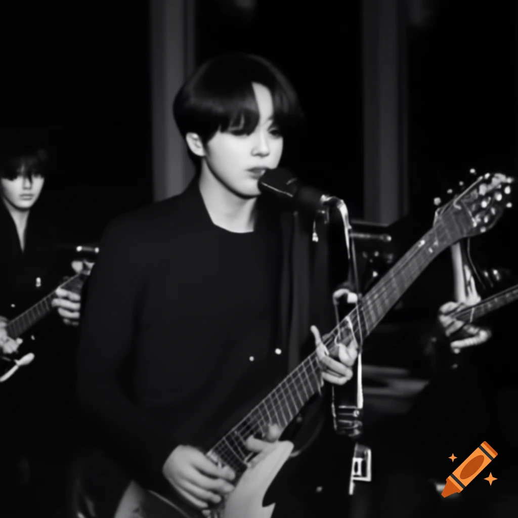 Suga from BTS performing a concert as Agust D on Craiyon