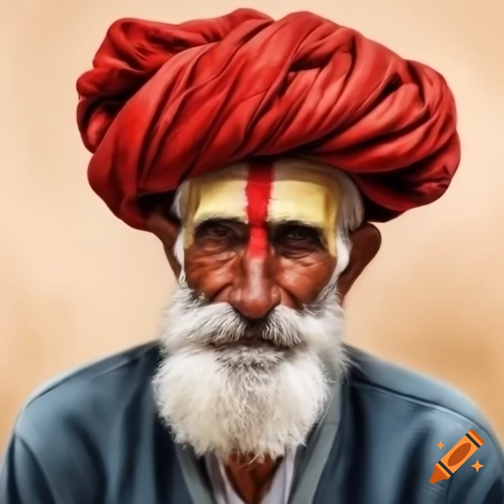 Elderly person wearing red chechia and traditional Tunisian jebba ...