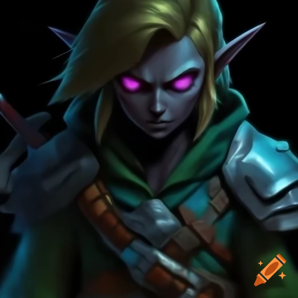 Cyberpunk demon character inspired by dark link from zelda on Craiyon
