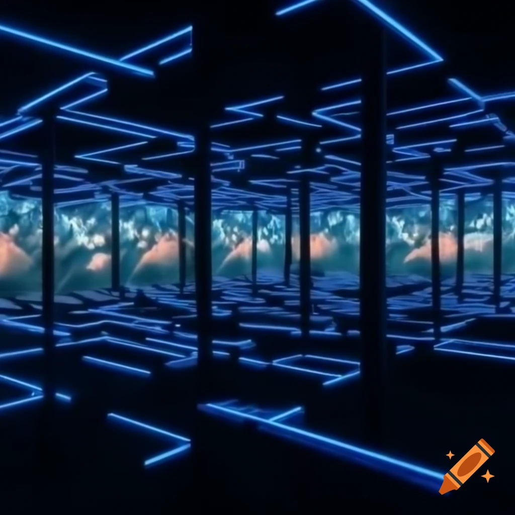 Immersive video installation featuring various visuals on Craiyon