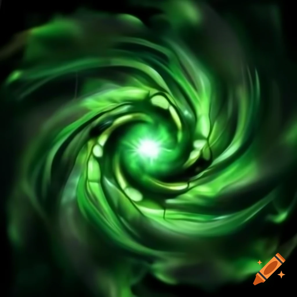 Magical realm with green and black colors in domain expansion theme on ...