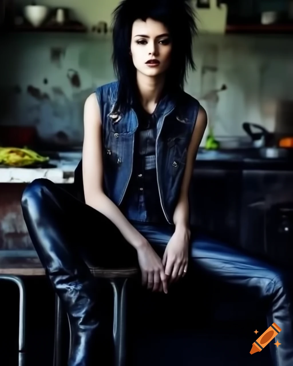 Ultra HD portrait of Australian actress Isla Fisher in punk style with ...