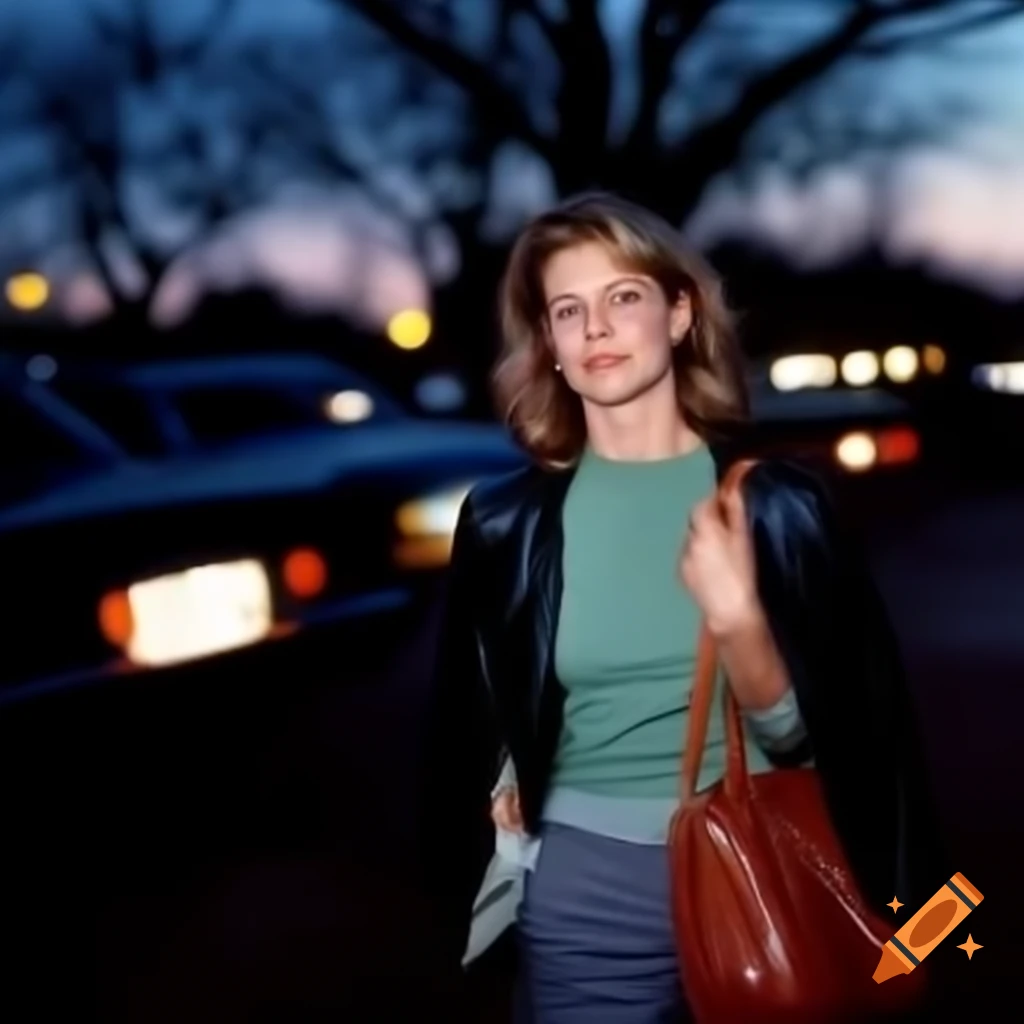 Casual wear fashion from chicago in 1990, color photo at dusk on Craiyon