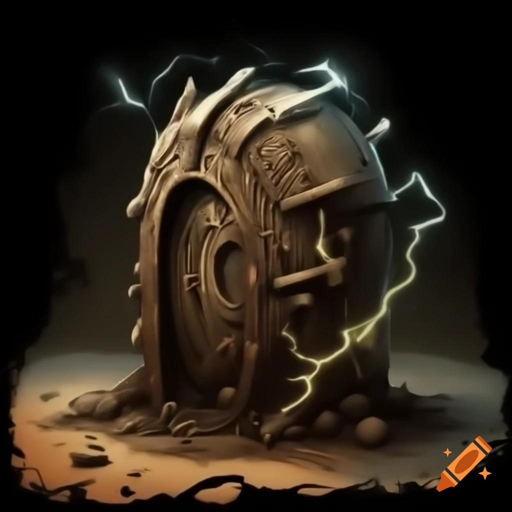 Detailed dungeon scene with lightning trap, ink drawing in dark fantasy ...