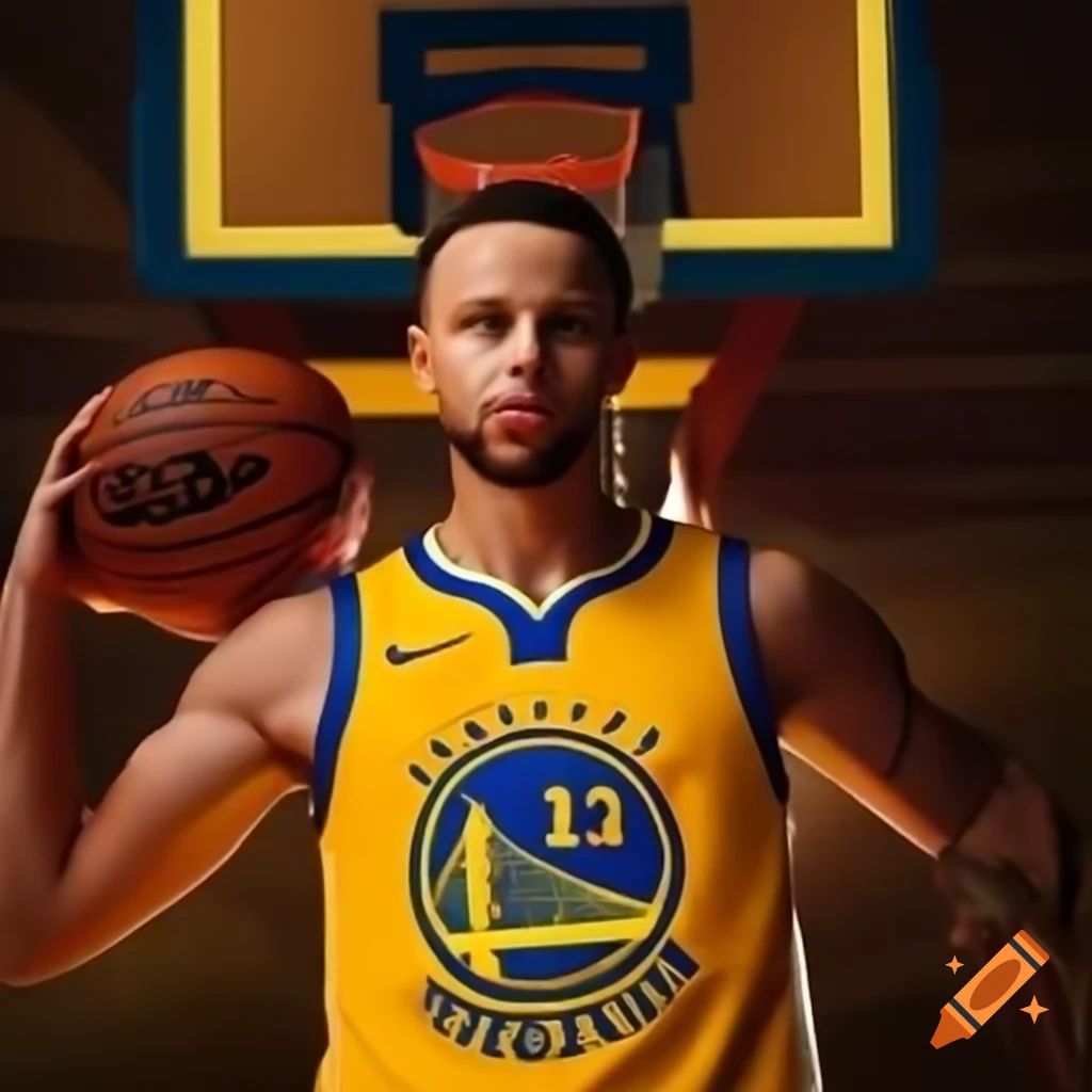 4K wallpaper of Steph Curry playing basketball on Craiyon