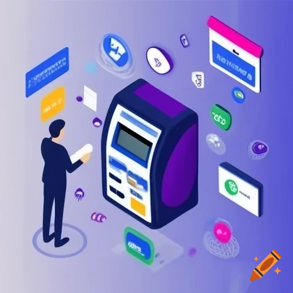 Messenger payment system atm illustration on Craiyon