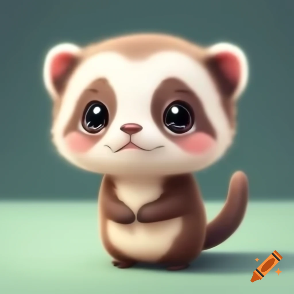 Cartoonish ferret character design for emoticons on Craiyon