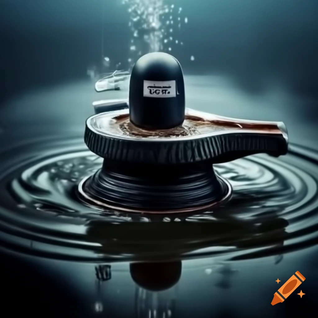 Shiva lingam with water poured over, visually appealing for wallpaper ...