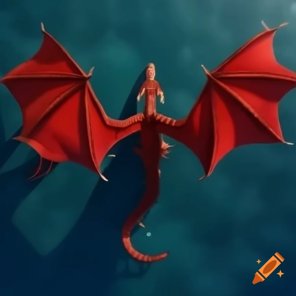 2D flat illustration of a dragon from above on Craiyon