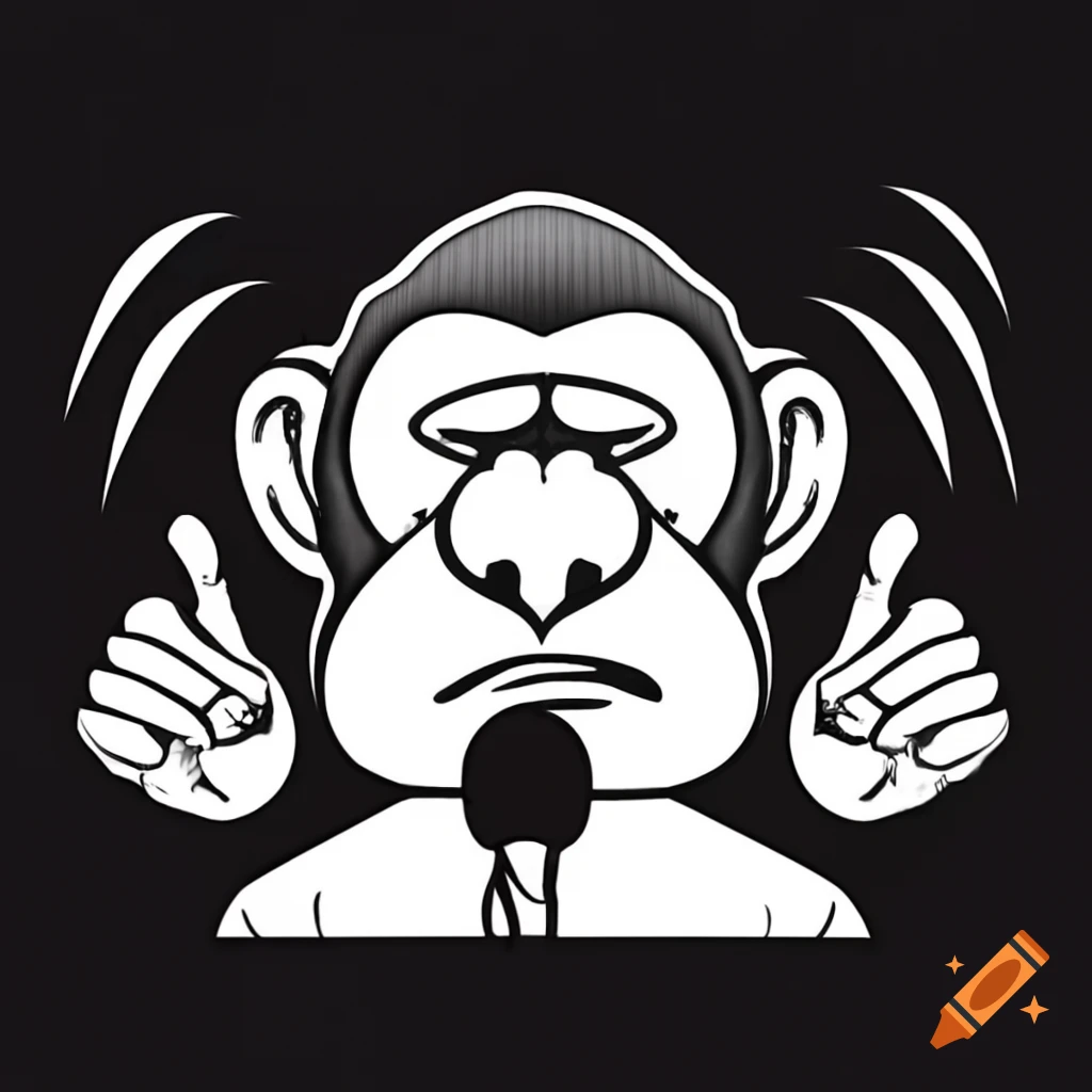 Andy warhol style caricature of joe rogan as a chimp with third eye ...