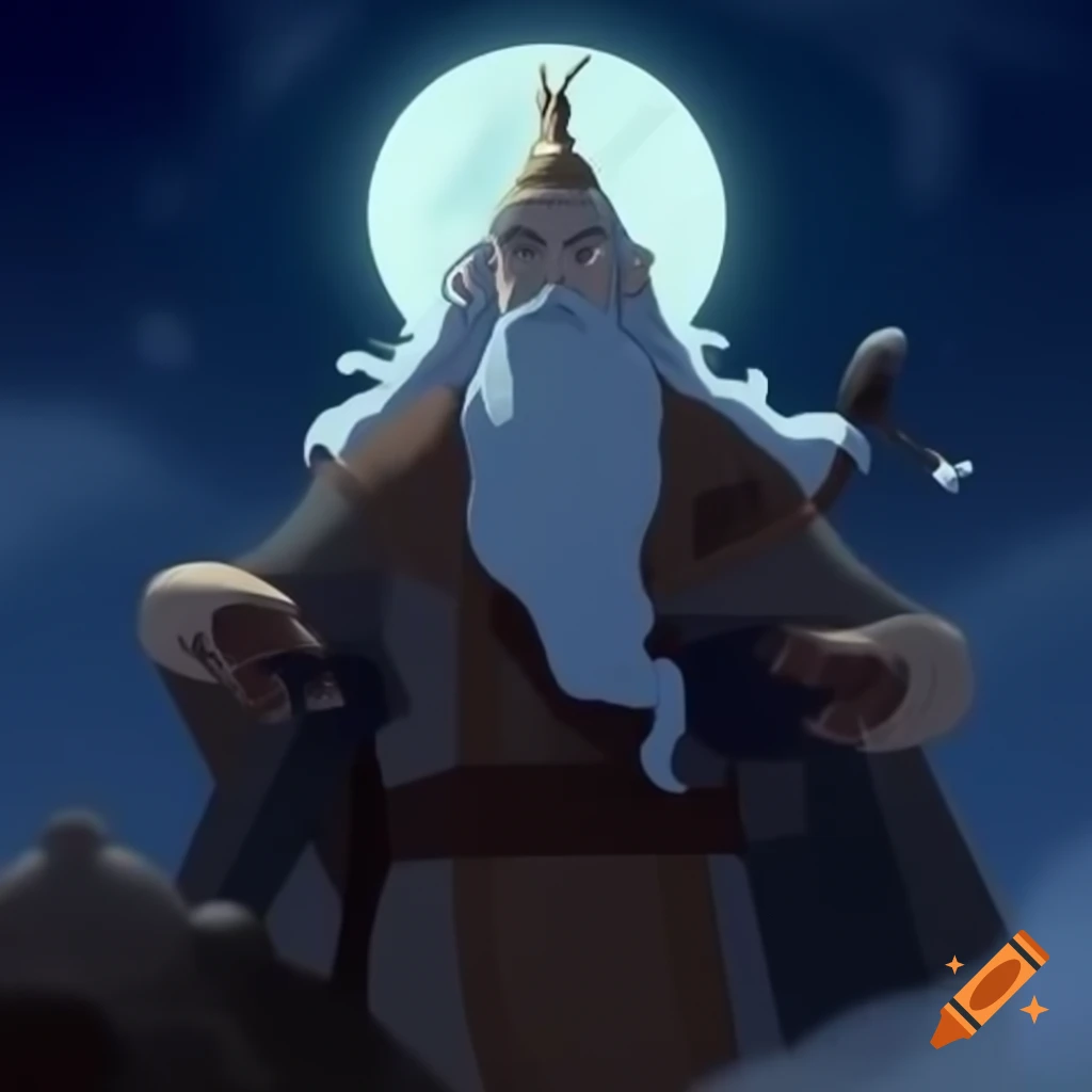 Cartoon depiction of Moon god from Turkish mythology in Middle Age ...