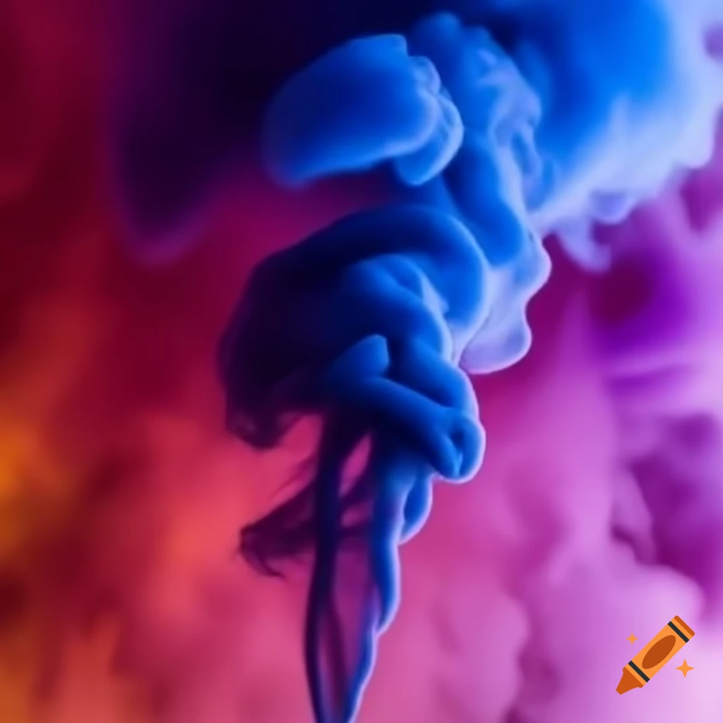 Colorful smoke forming dynamic patterns on Craiyon