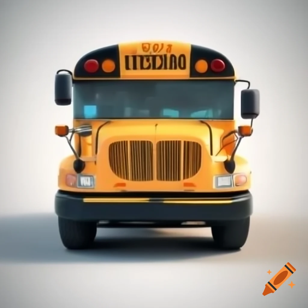3D side view of yellow school bus on Craiyon