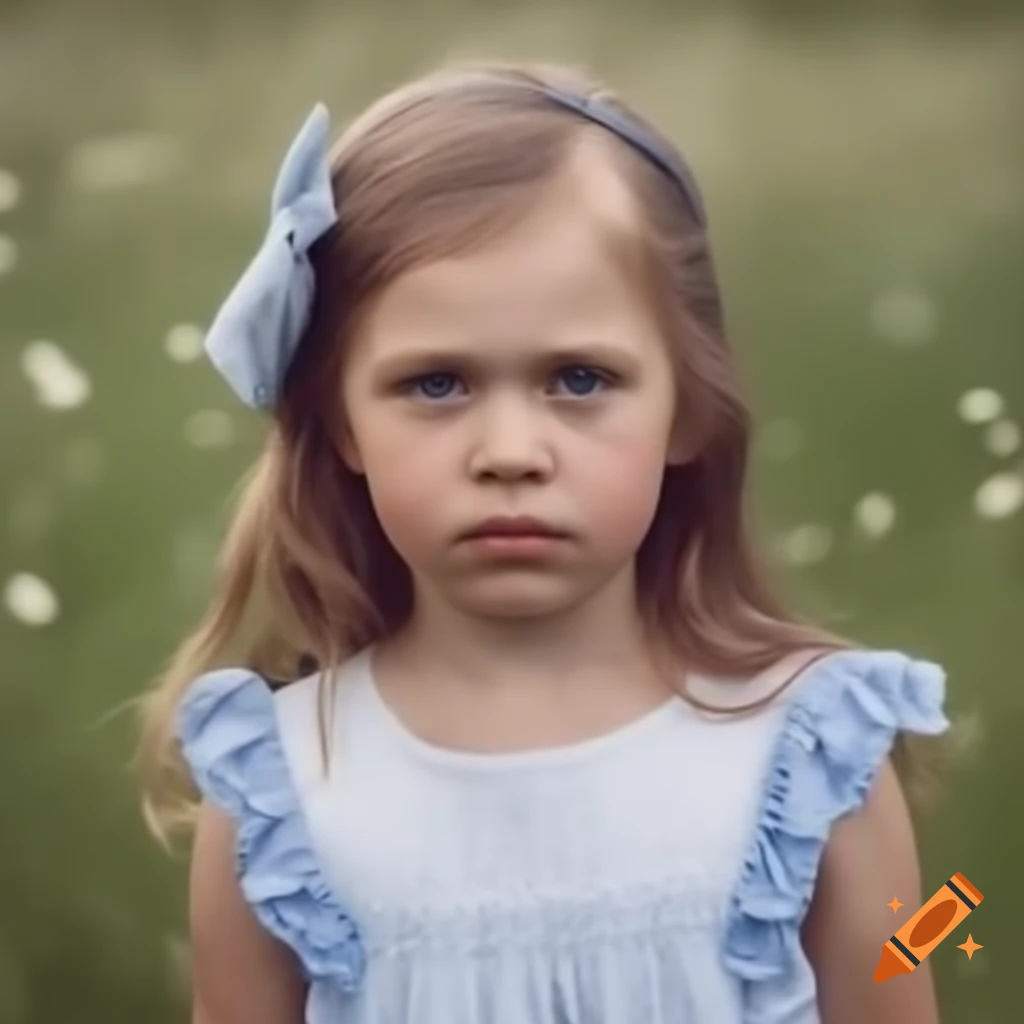 Close-up of Finnish girl in summer dress inspired by Old West on Craiyon
