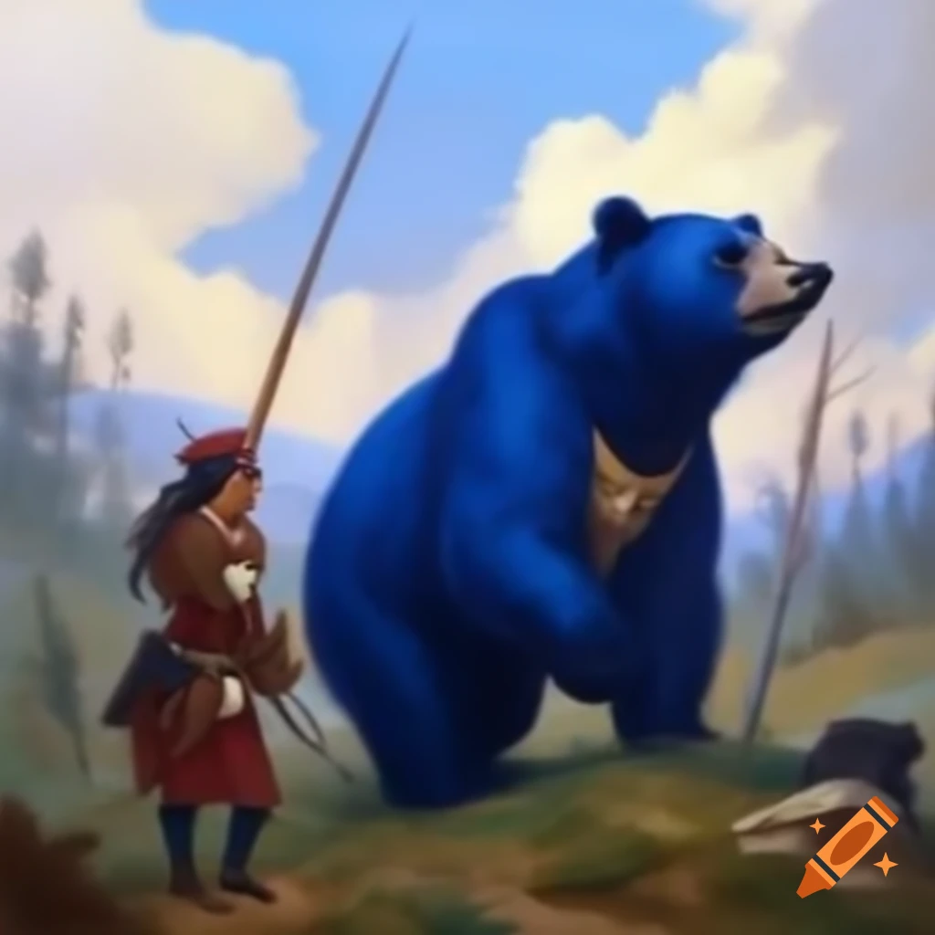 Captain blue bear with pirates in oil painting inspired by goya on Craiyon