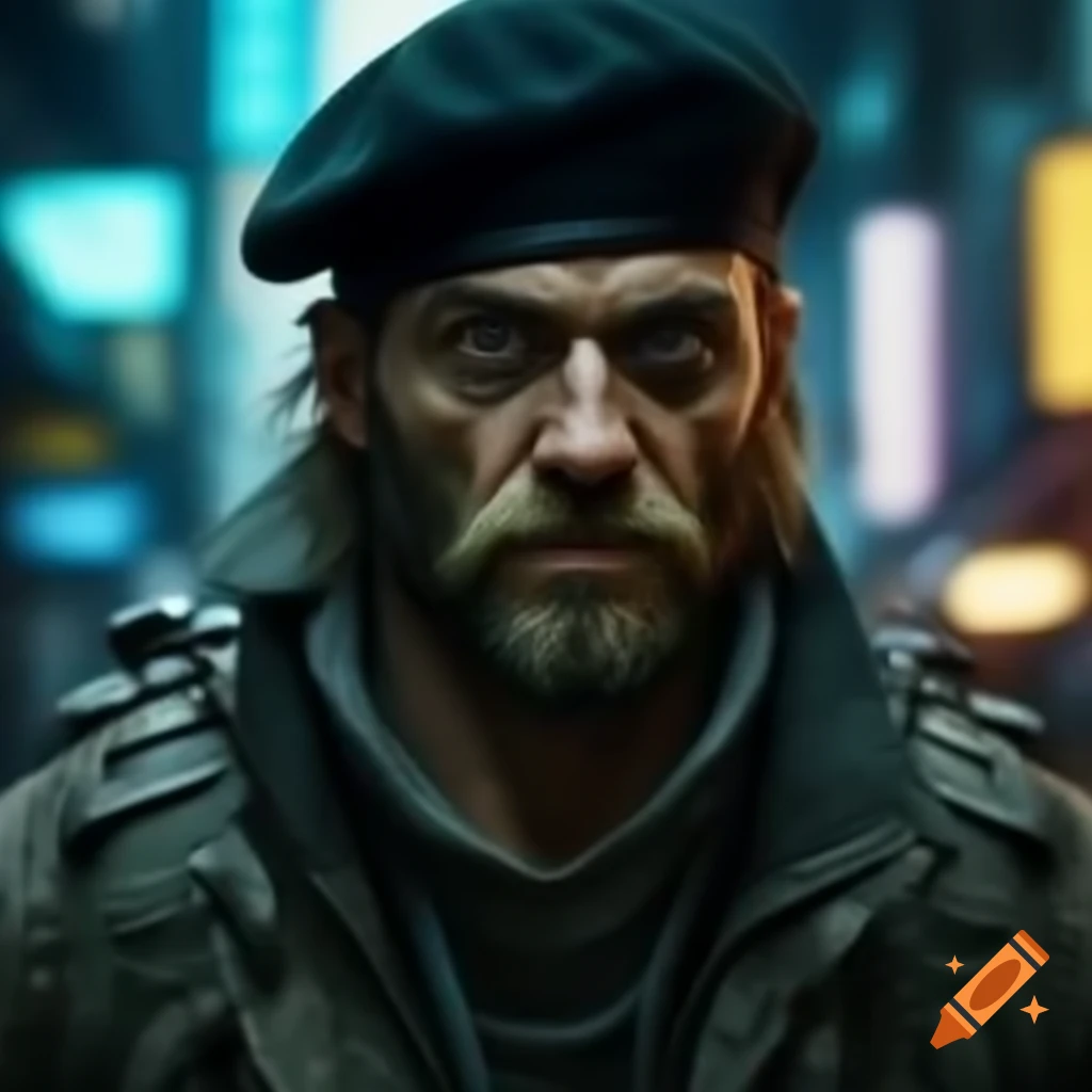 Cyberpunk smuggler in rugged dirty clothes and beret on Craiyon