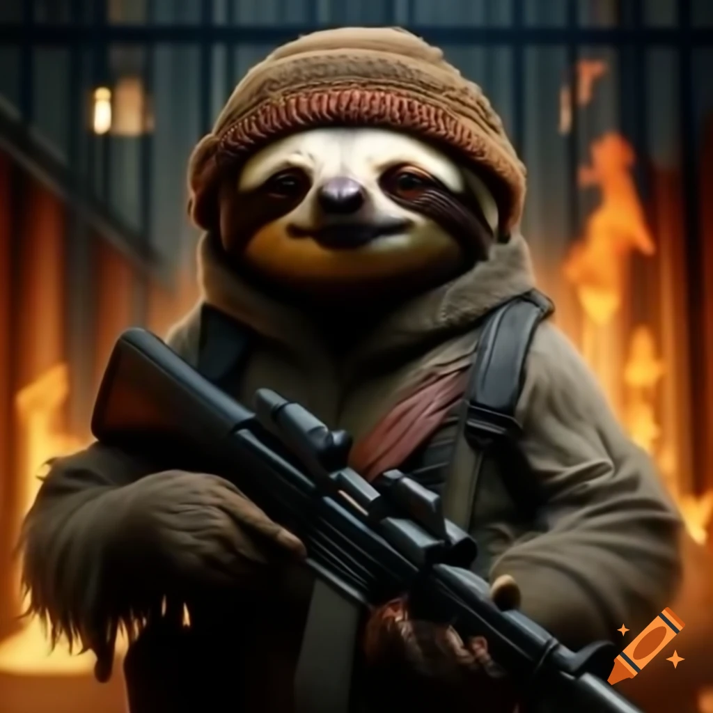 Cartoon of strong sloth in Revolutionary War outfit breaking free from ...