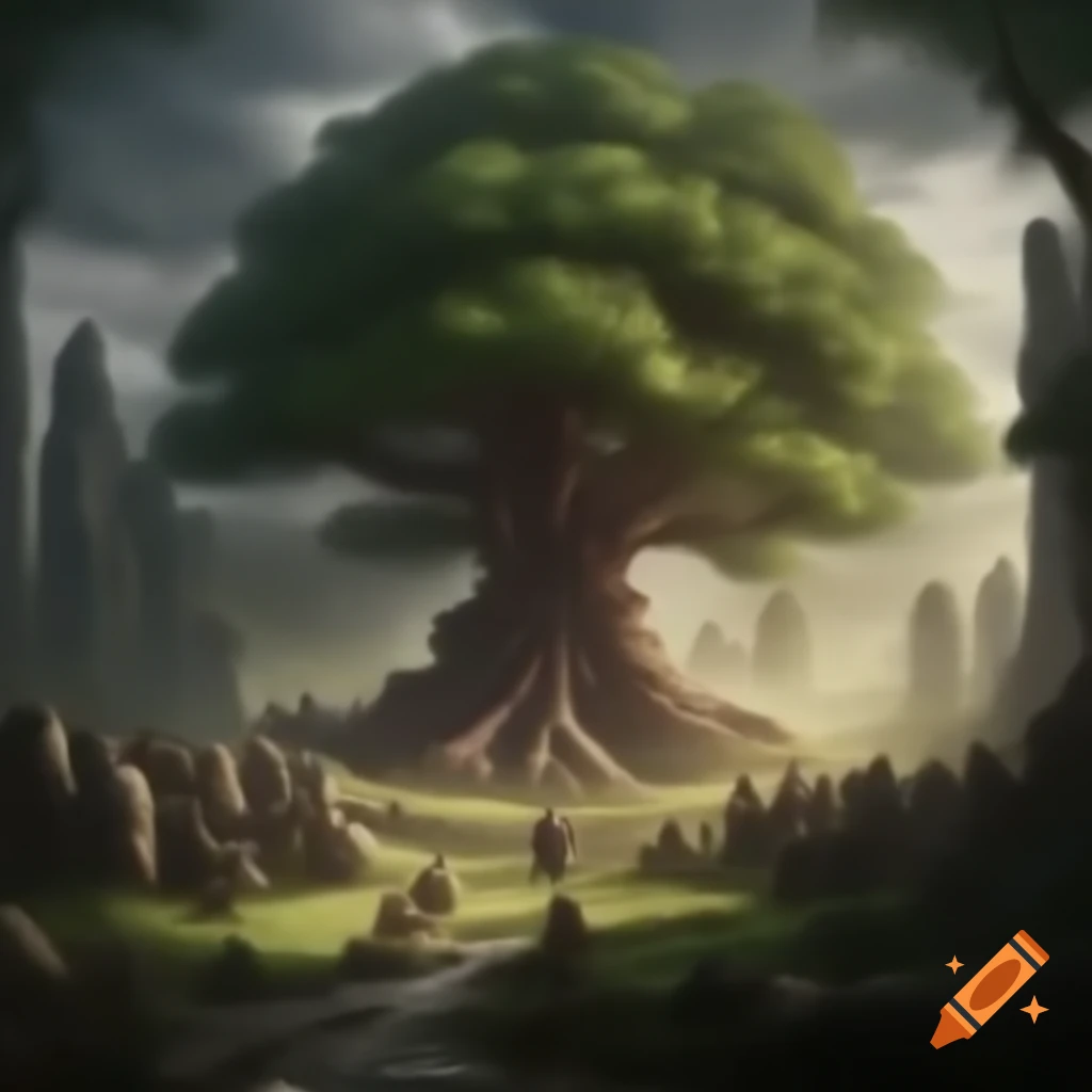 Ancient tree with unique phenomenon of producing people on Craiyon