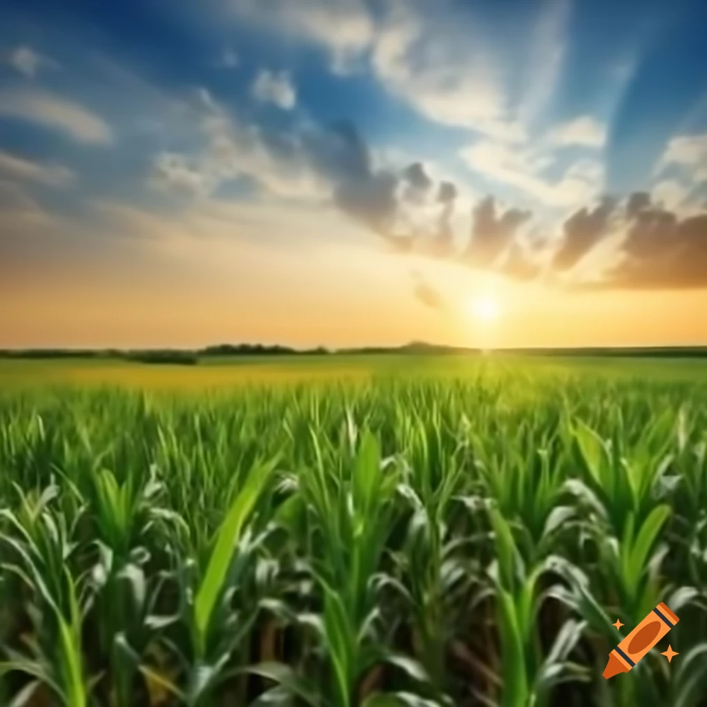 Aerial view of beautiful maize field landscape on Craiyon