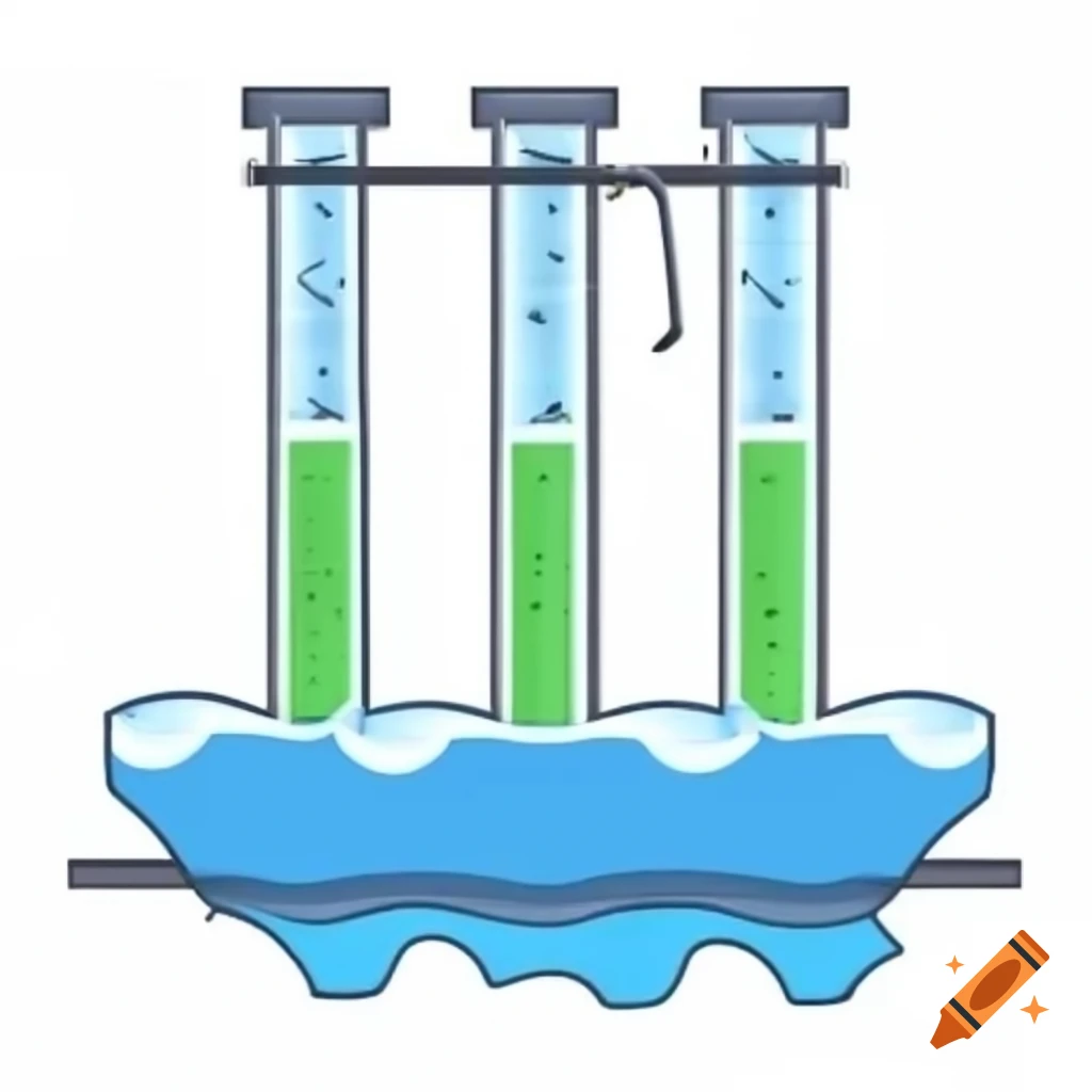 Test tubes being cooled in an ice bath on Craiyon
