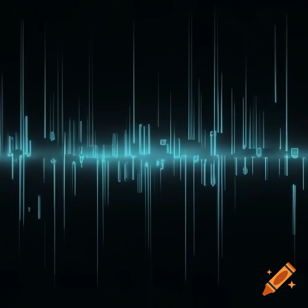 Minimalistic abstract techno music background with neon lines on Craiyon