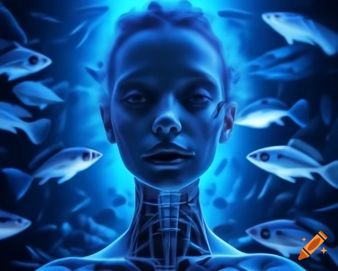 Abstract hyper-realistic close-up portrait with extreme details on Craiyon