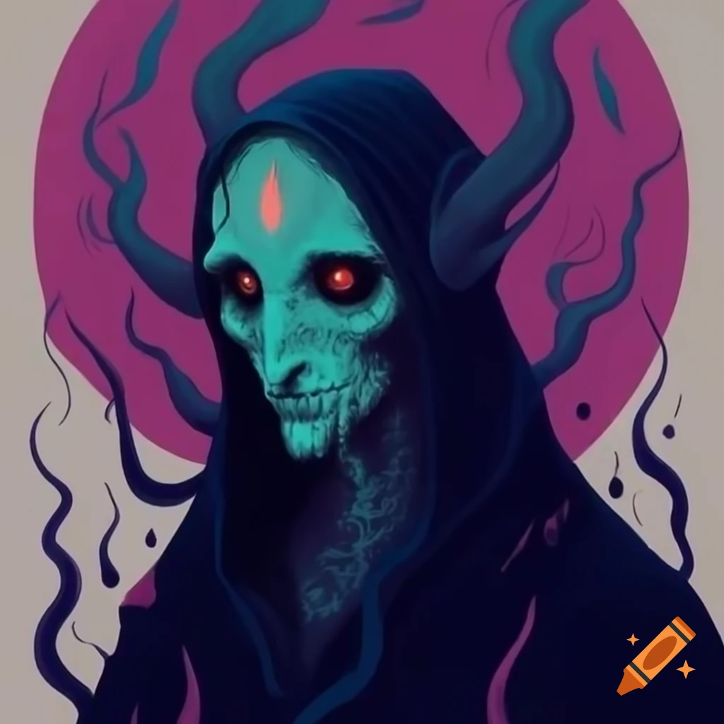 Mysterious cosmic entity with human-like features, cloaked and serene ...