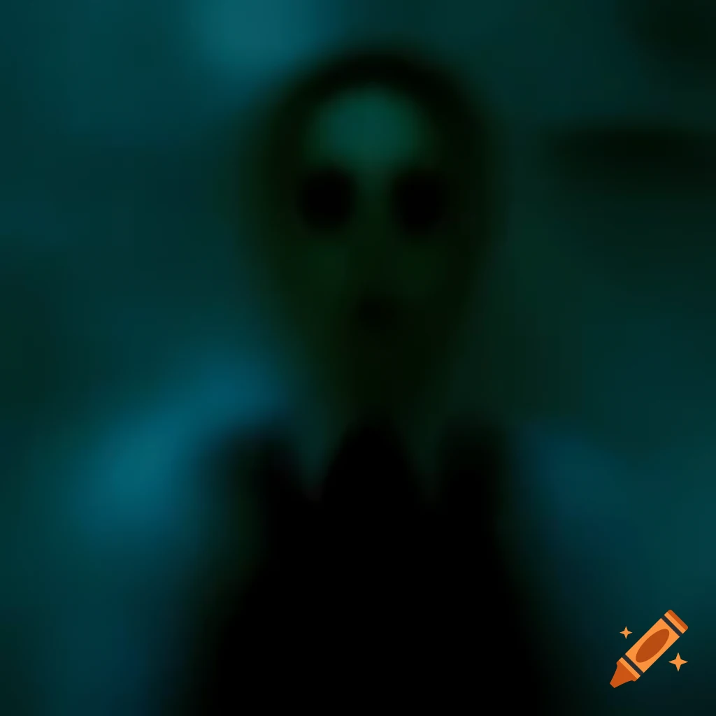 Surreal horror distorted blurred figure on Craiyon