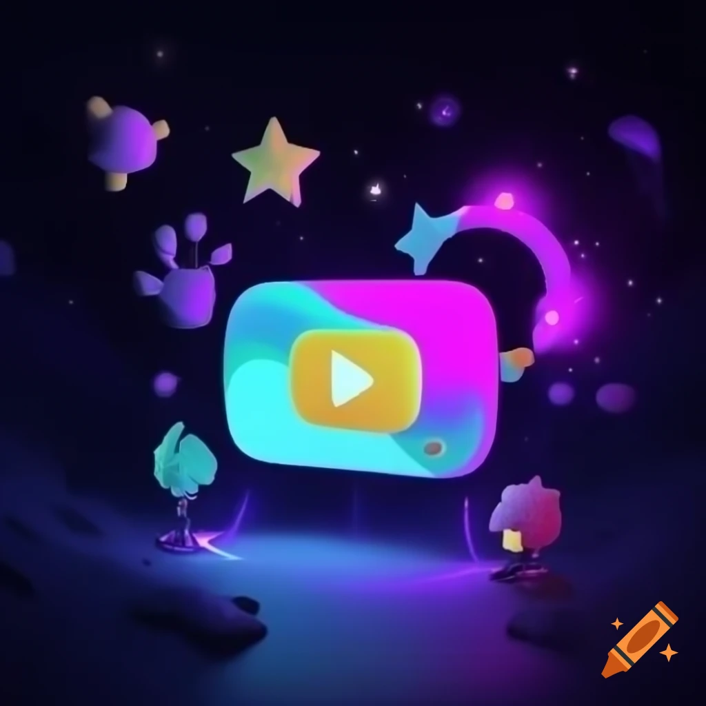 YouTube channel banner with vibrant galaxy background, glowing stars ...
