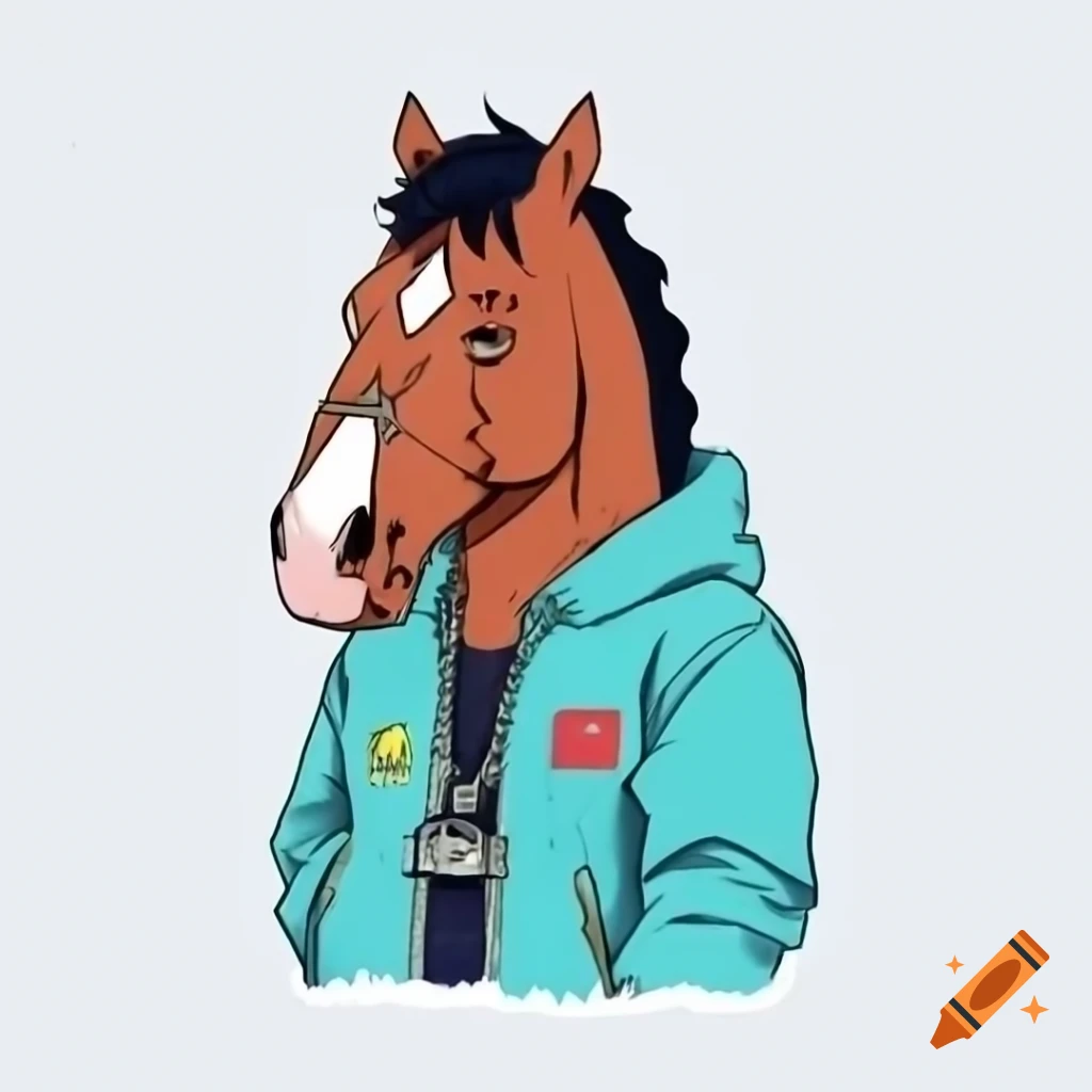 Bojack Horseman in street style tech wear with hip hop aesthetic ...