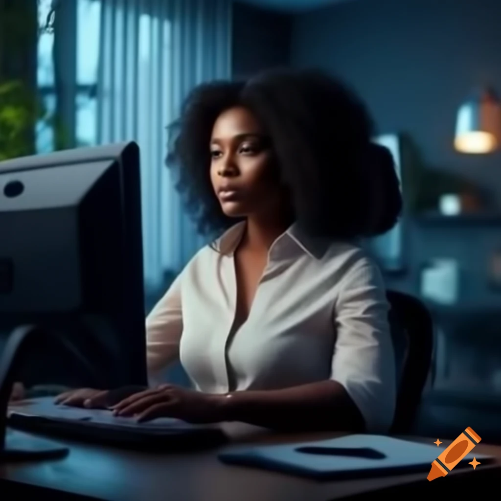 Black woman business owner working on a luxury modern computer at home ...