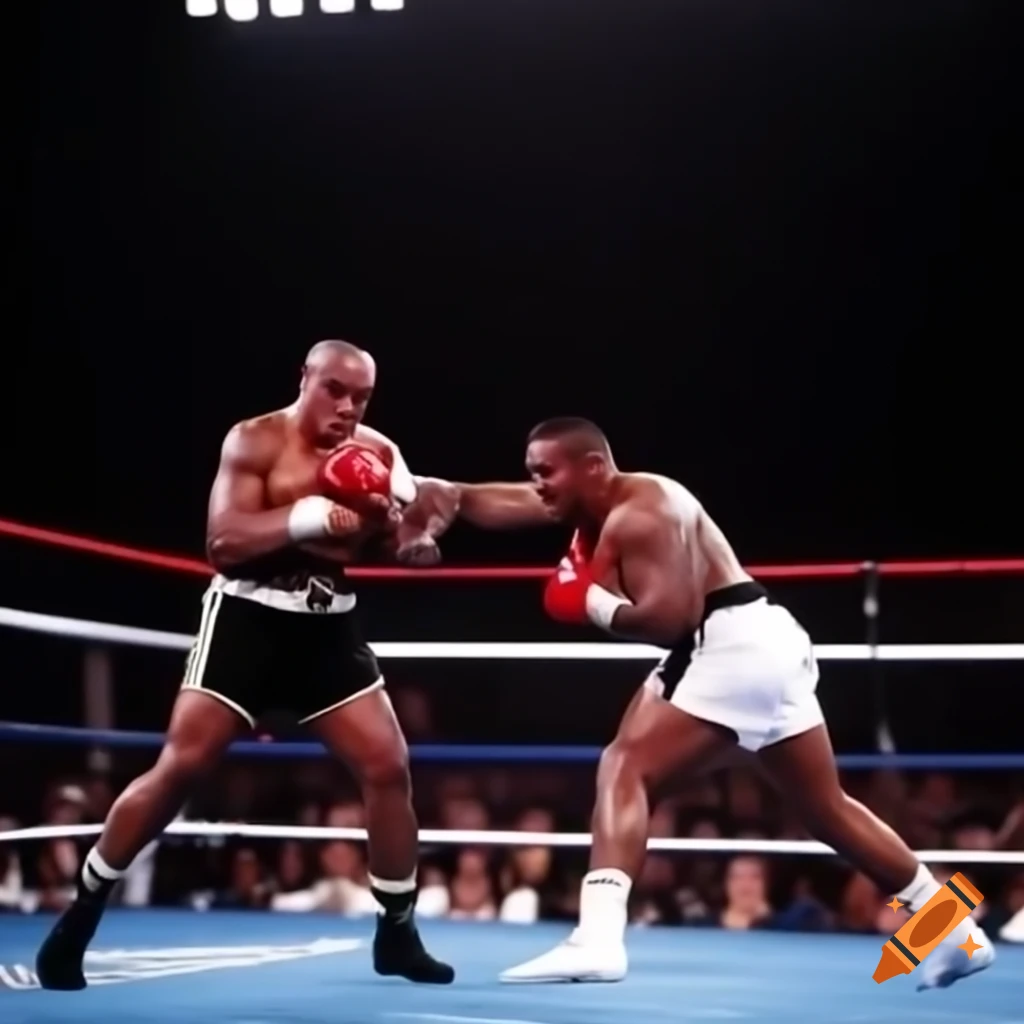 Illustration of a fictional boxing match between Mike Tyson and Bruce ...