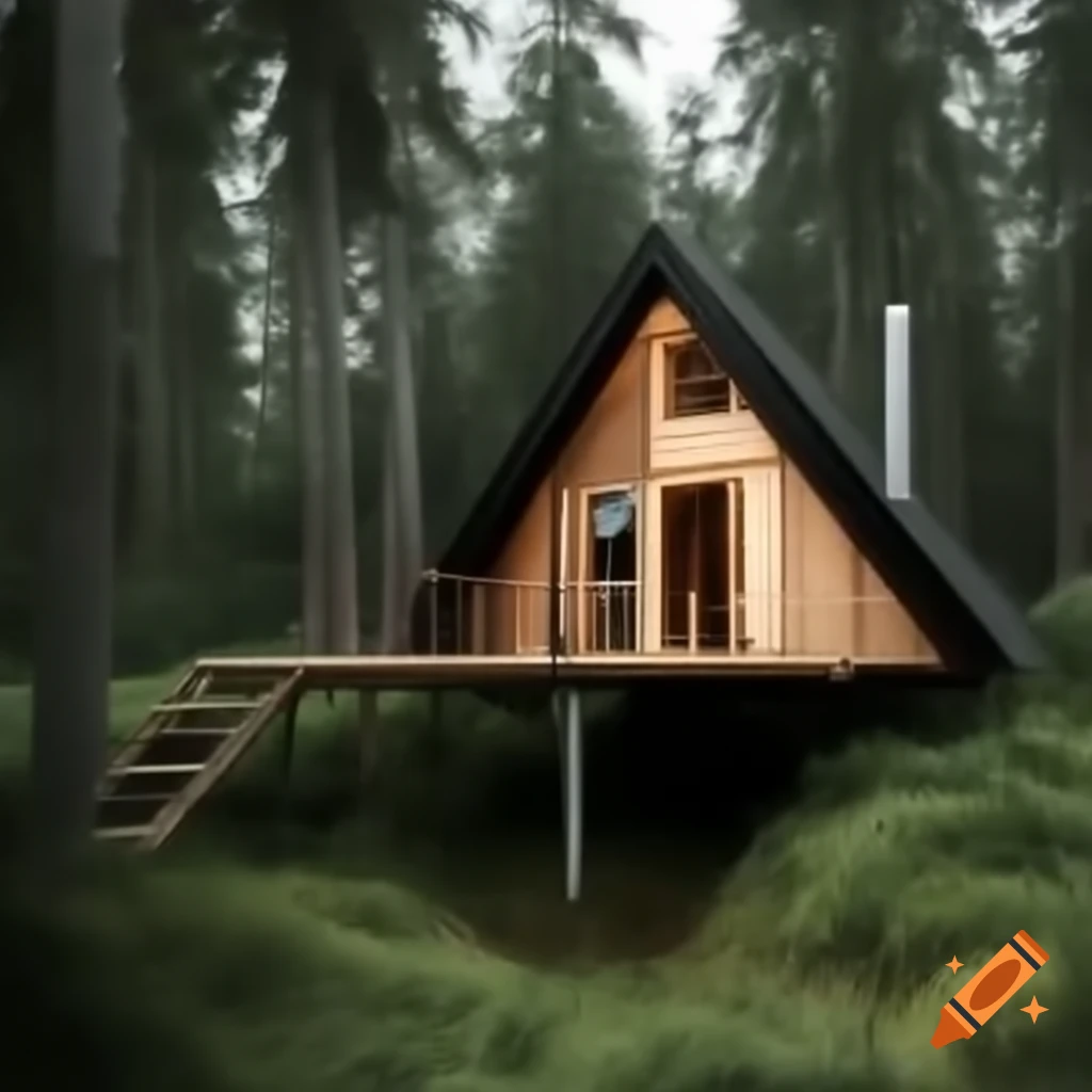 Abandoned cabin in the forest on Craiyon