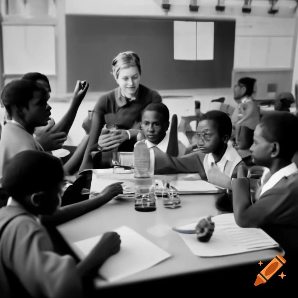 Teacher demonstrating an experiment to students in a classroom setting ...