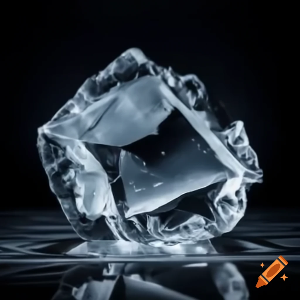 Shards of ice with jagged edges rotating in deep space on Craiyon