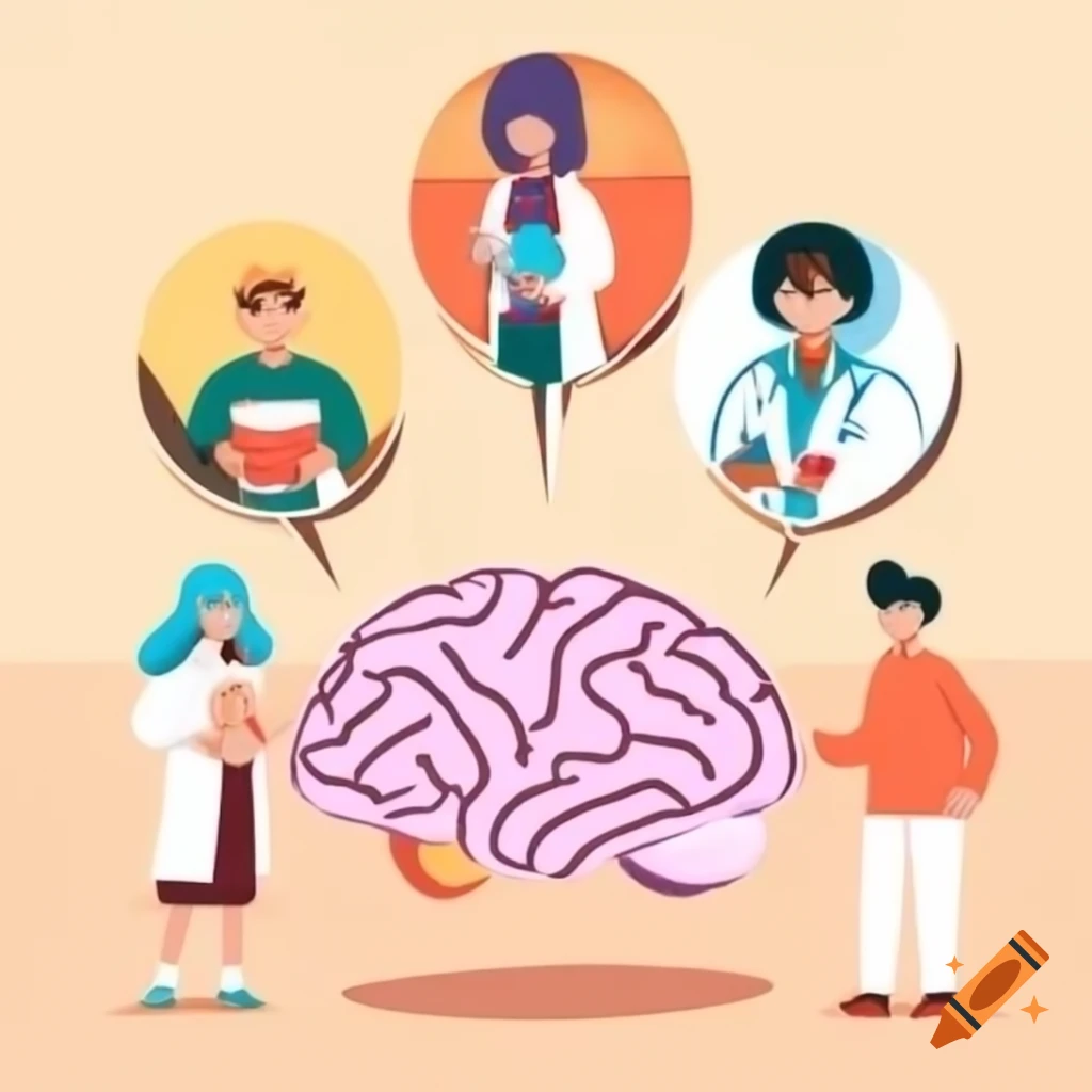 Art illustrating the role of recreation in health and brain function on Craiyon