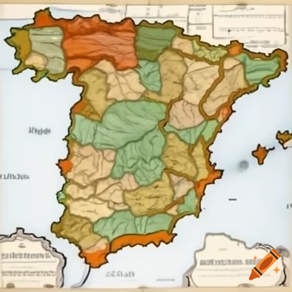 Historical map of Spain from 1939 on Craiyon