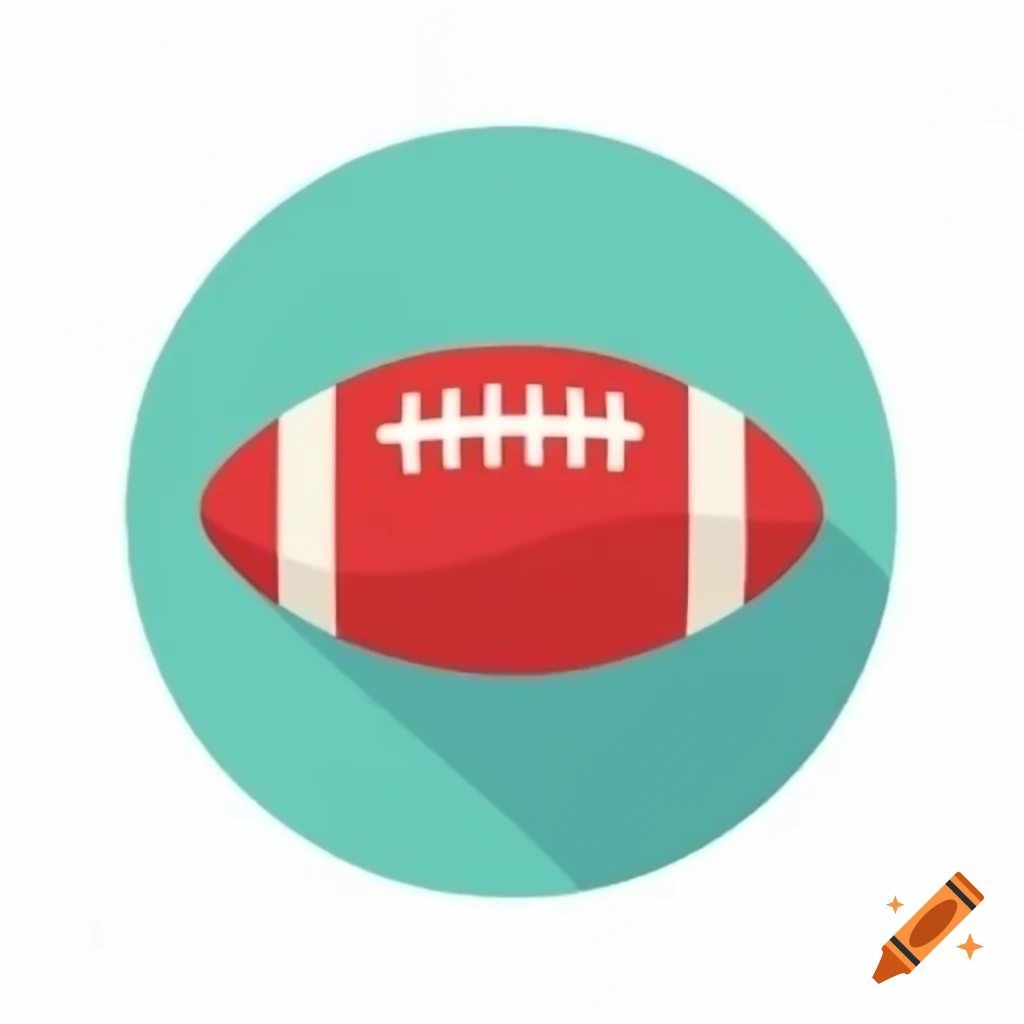 Minimalist flat design 2D AFL football with bold lines and vibrant ...