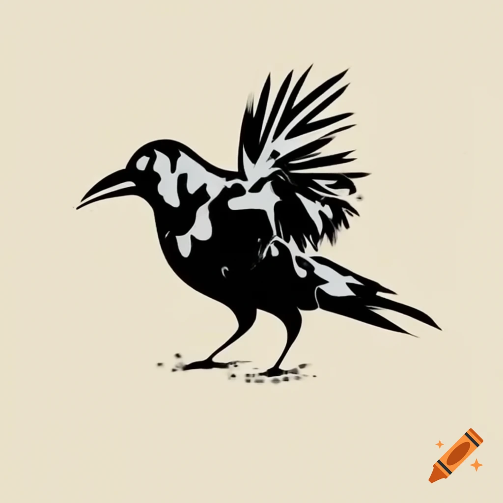 Banksy-style artwork of a crow pecking at America with a hint of Donald ...